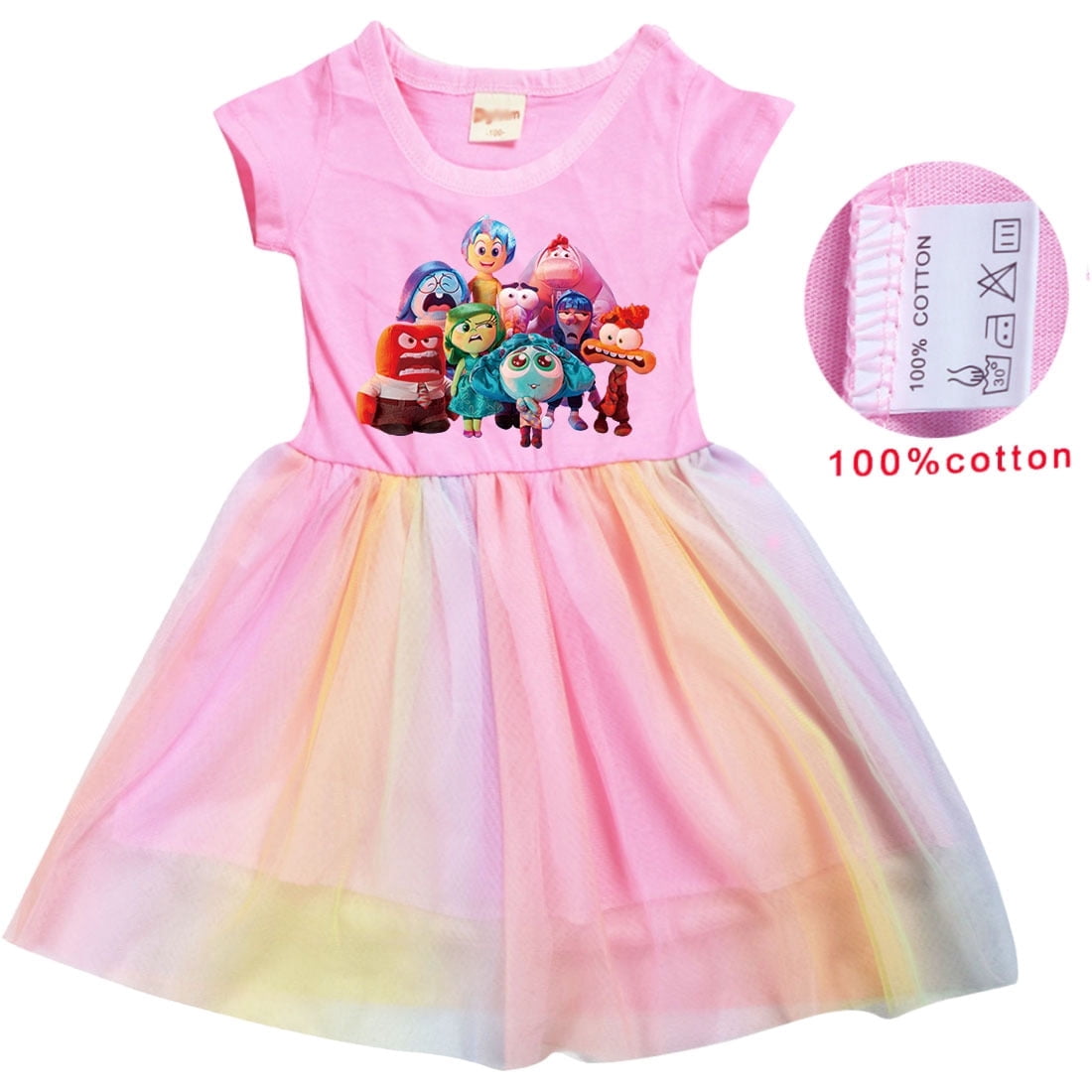 Inside Out 2 Dress Outfit Flip Rainbow Tulle Star Birthday Theme Party ...