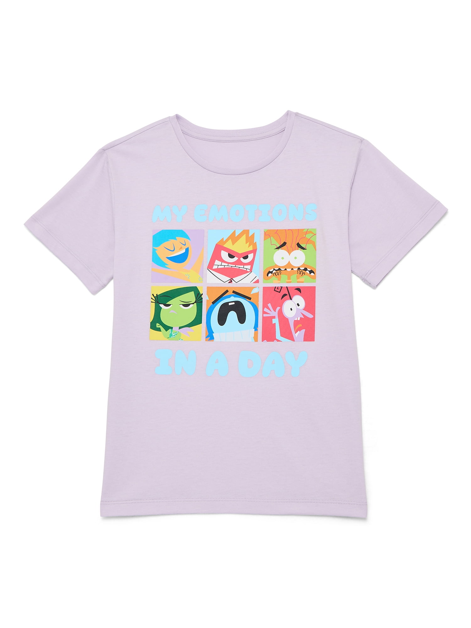 Inside Out 2 Girls Emotions Graphic Tee with Short Sleeves, Sizes 4-18 ...
