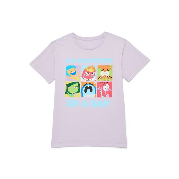 Inside Out 2 Girls Emotions Graphic Tee with Short Sleeves, Sizes 4-18 ...
