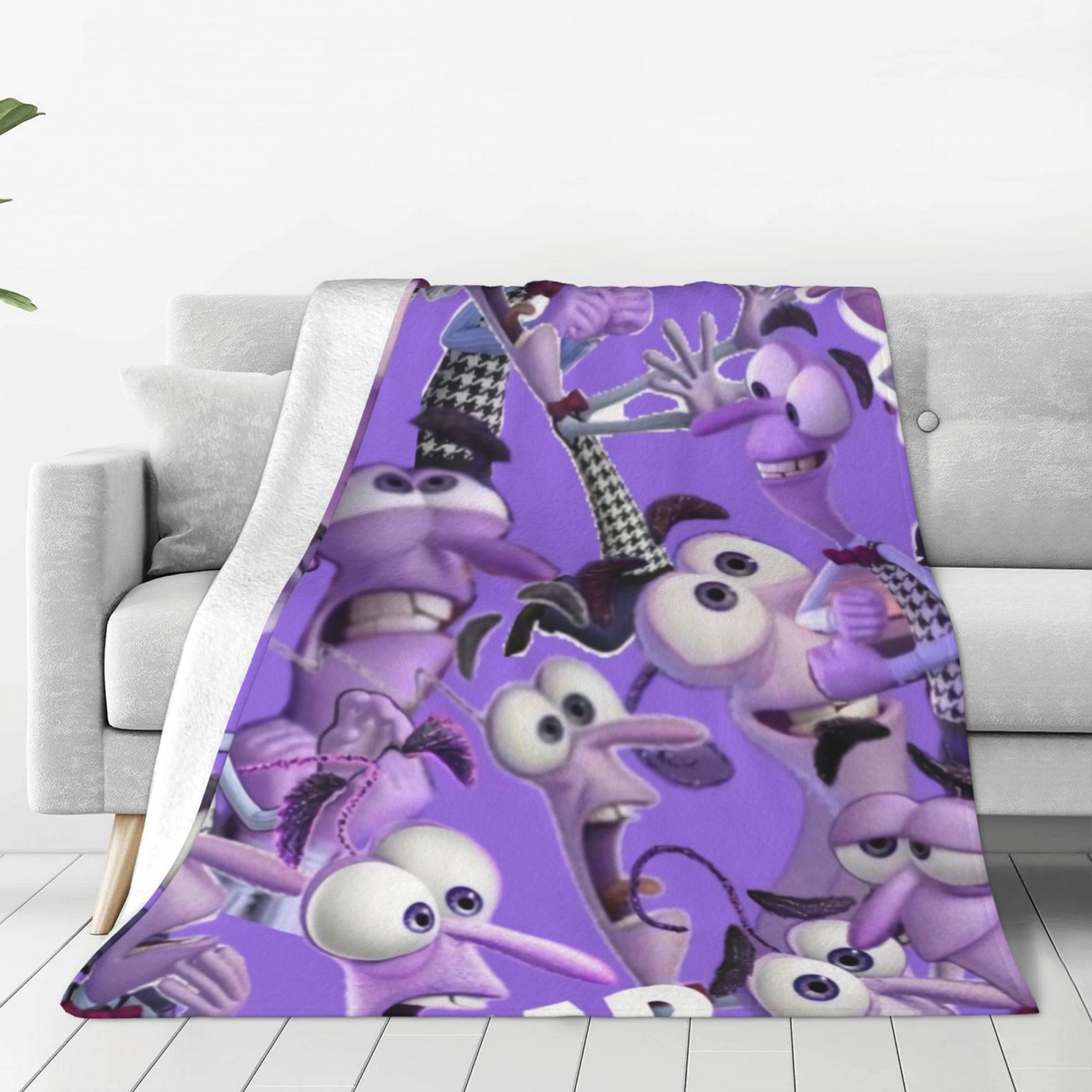 Inside Out 2 Fear Blanket Cartoon Blanket Home Cute Blankets for Sofa ...