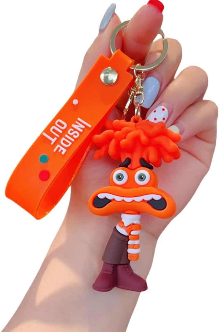 Inside Out 2 Figures Keychain Wristlet, Key Chain Bracelet with Inside ...