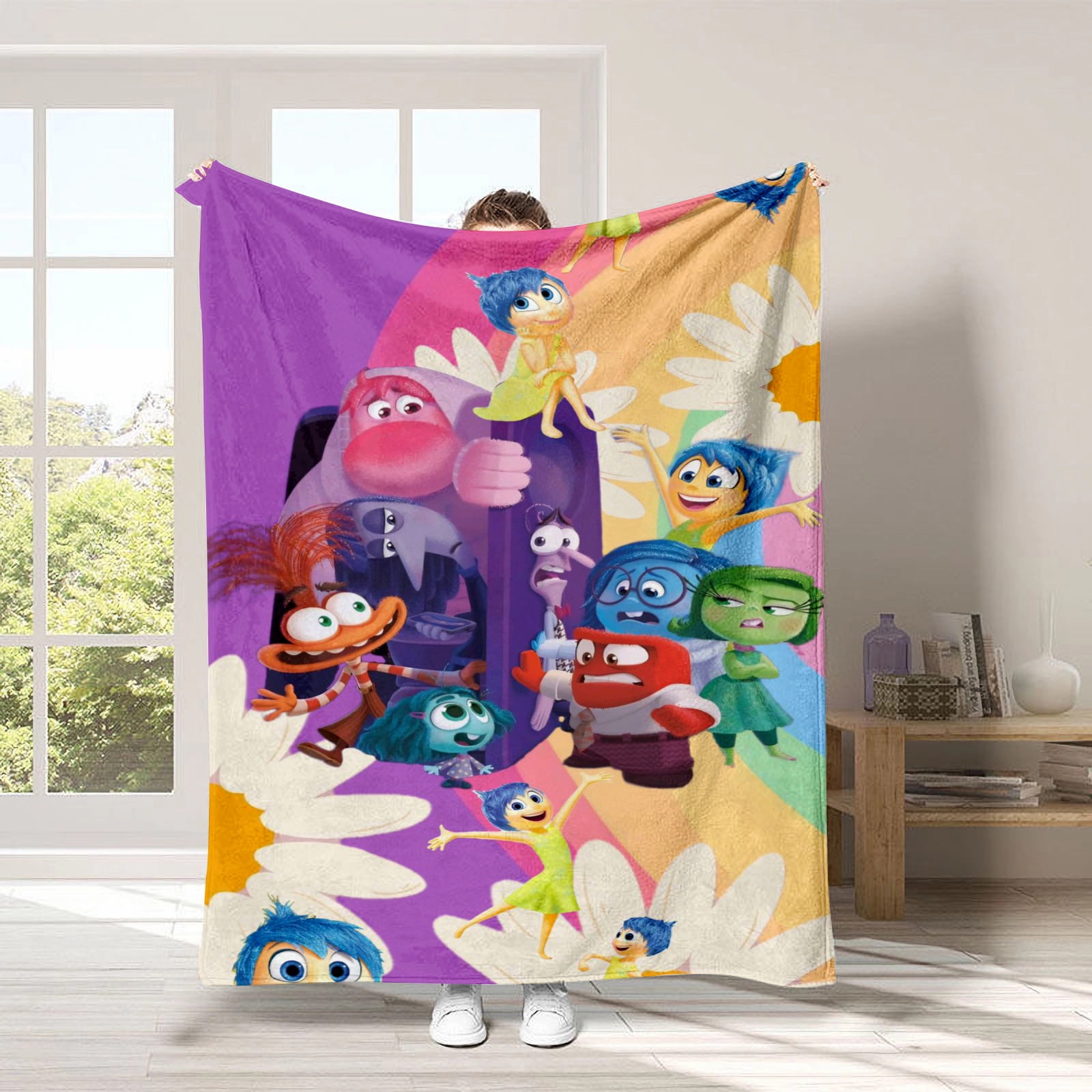 Inside Out 2 Flannel Blanket Sofa Cartoon Bed Blanket Lightweight ...