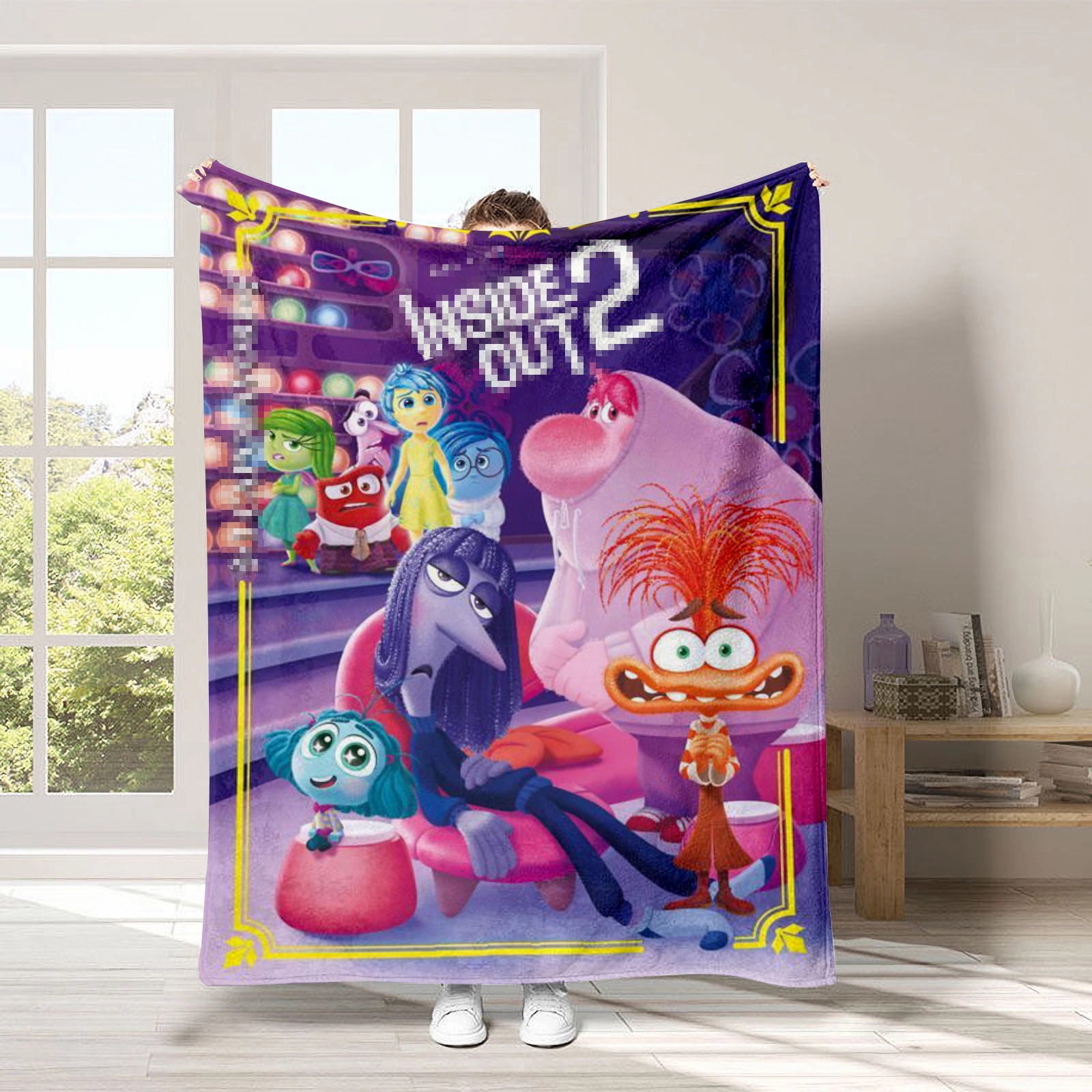 Inside Out 2 Flannel Blanket Sofa Cartoon Bed Blanket Lightweight ...