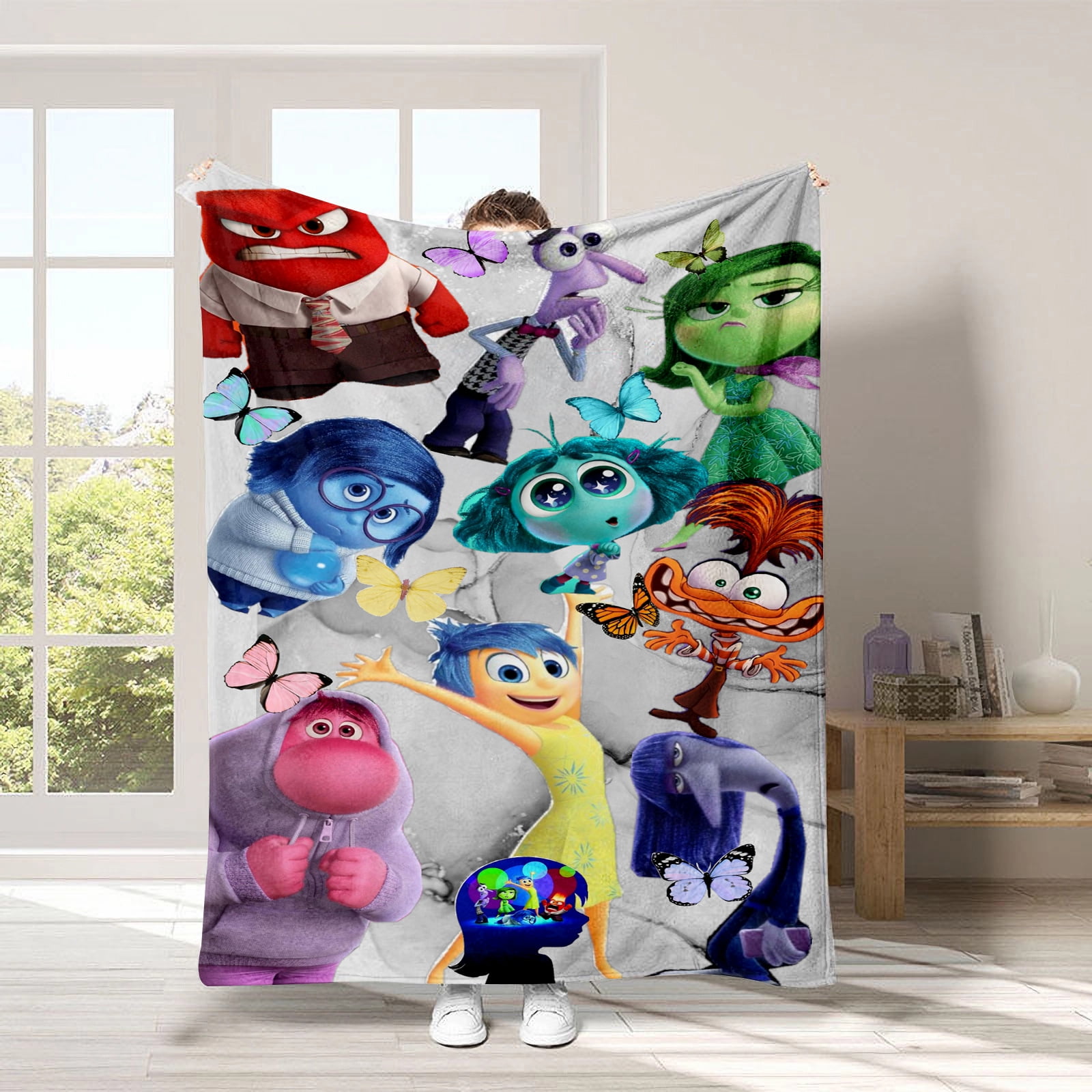 Inside Out 2 Flannel Blanket Sofa Cartoon Bed Blanket Lightweight ...