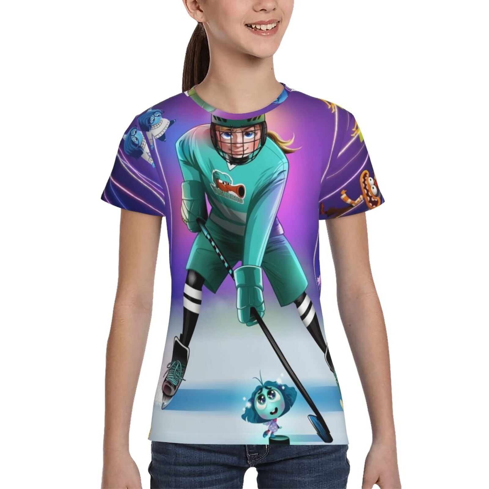 Inside Out 2 Girls Shirts,Cool 3D Graphic Short Sleeve Tee Shirt Tops 6 ...