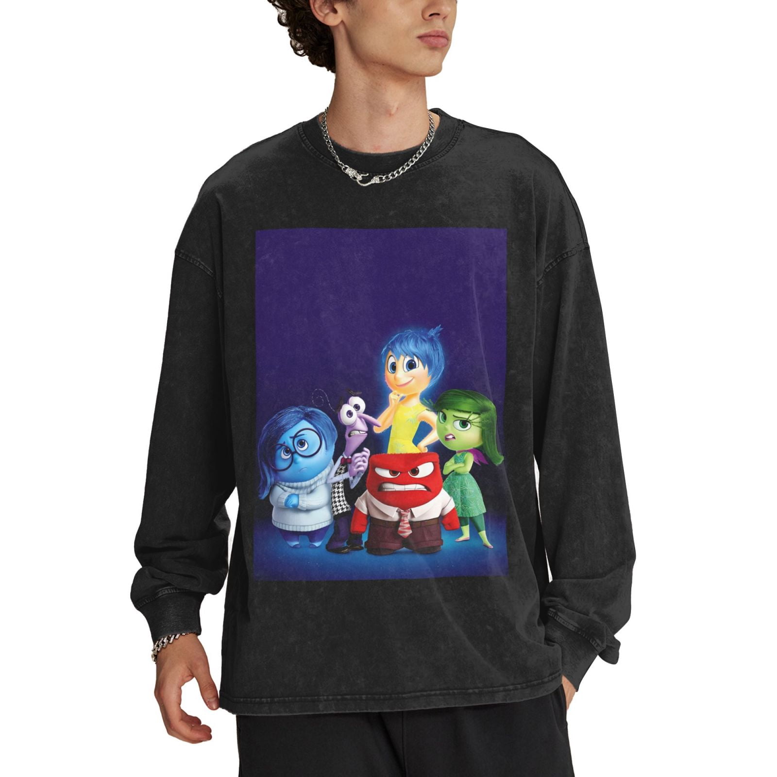 Inside Out 2 Long Sleeve Shirt Men's Heavy Weight Crew Neck Long Sleeve ...