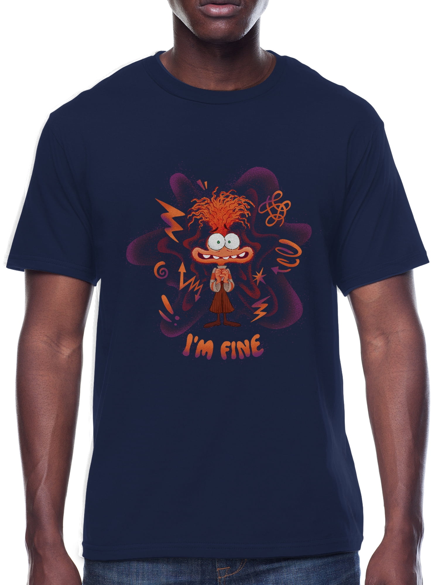 Inside Out 2, Men's Graphic Tee, I Am Fine, Sizes S-3XL - Walmart.com