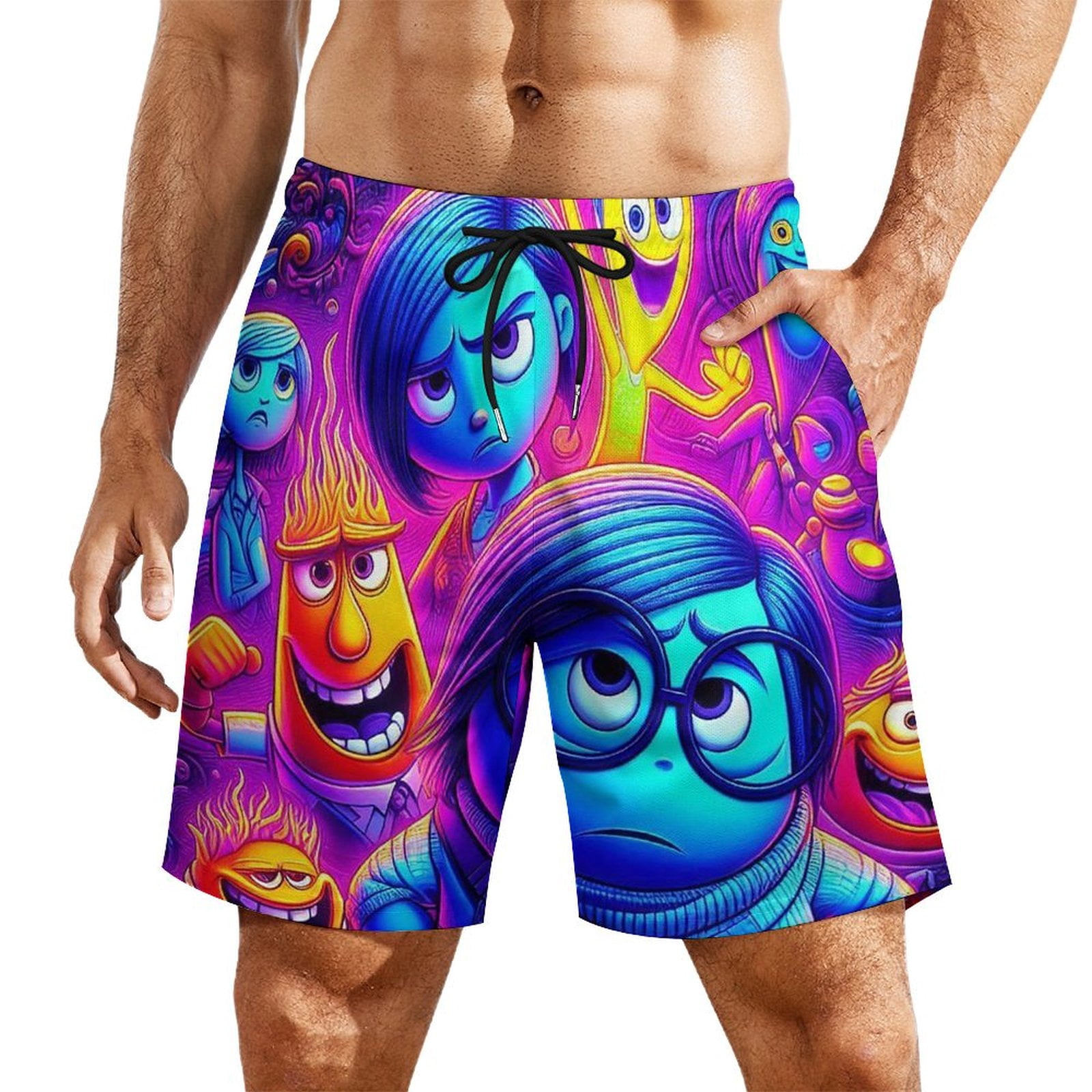 Inside Out 2 Men's Swim Trunks Beach Compression Iiner Shorts Quick Dry ...