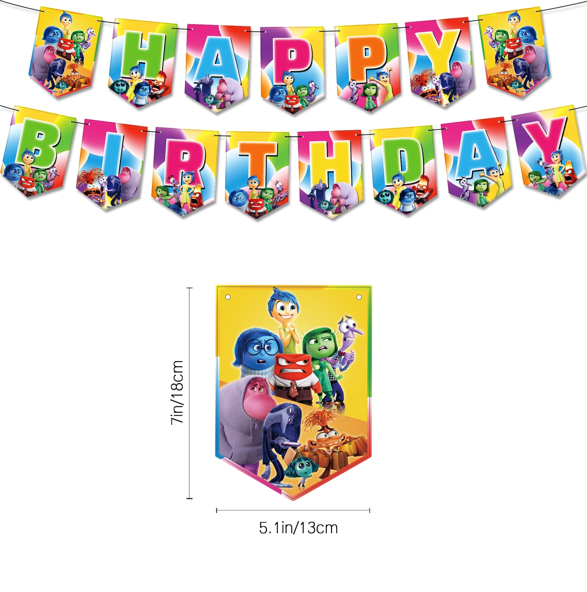Inside Out 2 Party Decorations Banner Flags Balloons Set - Walmart.com