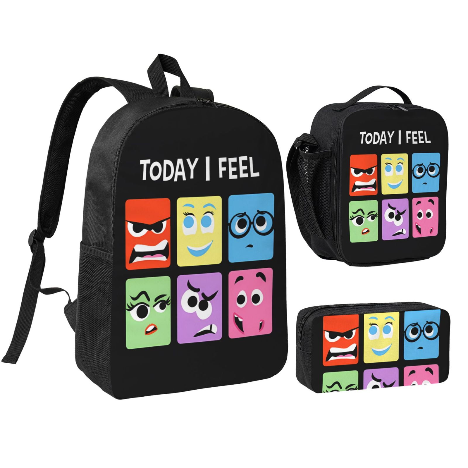 Inside Out 2 School Backpack with Lunch Box and Pencil Cas Backpack Set ...