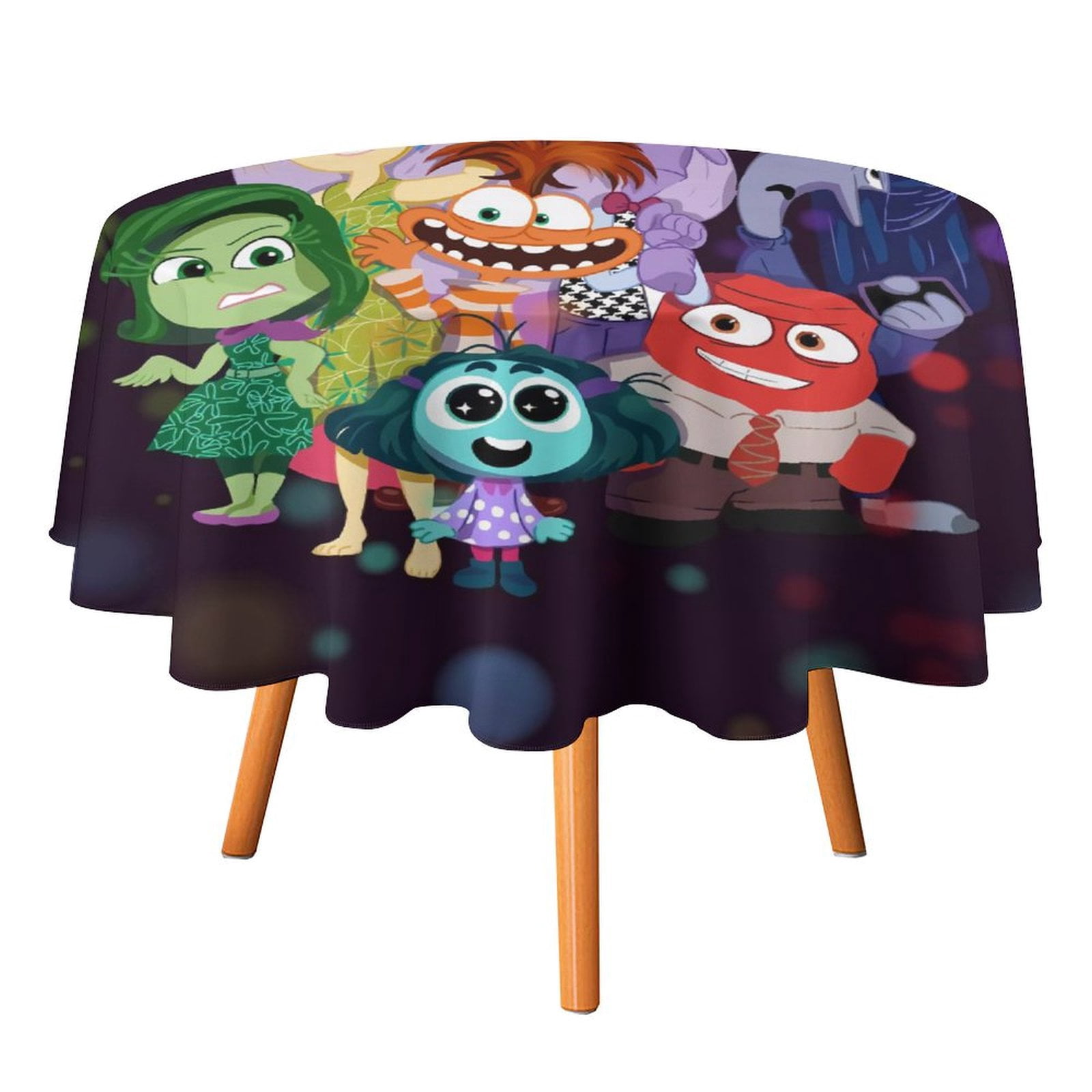Inside Out 2 Table Cloth Round Tablecloth Polyester Table Circular ...