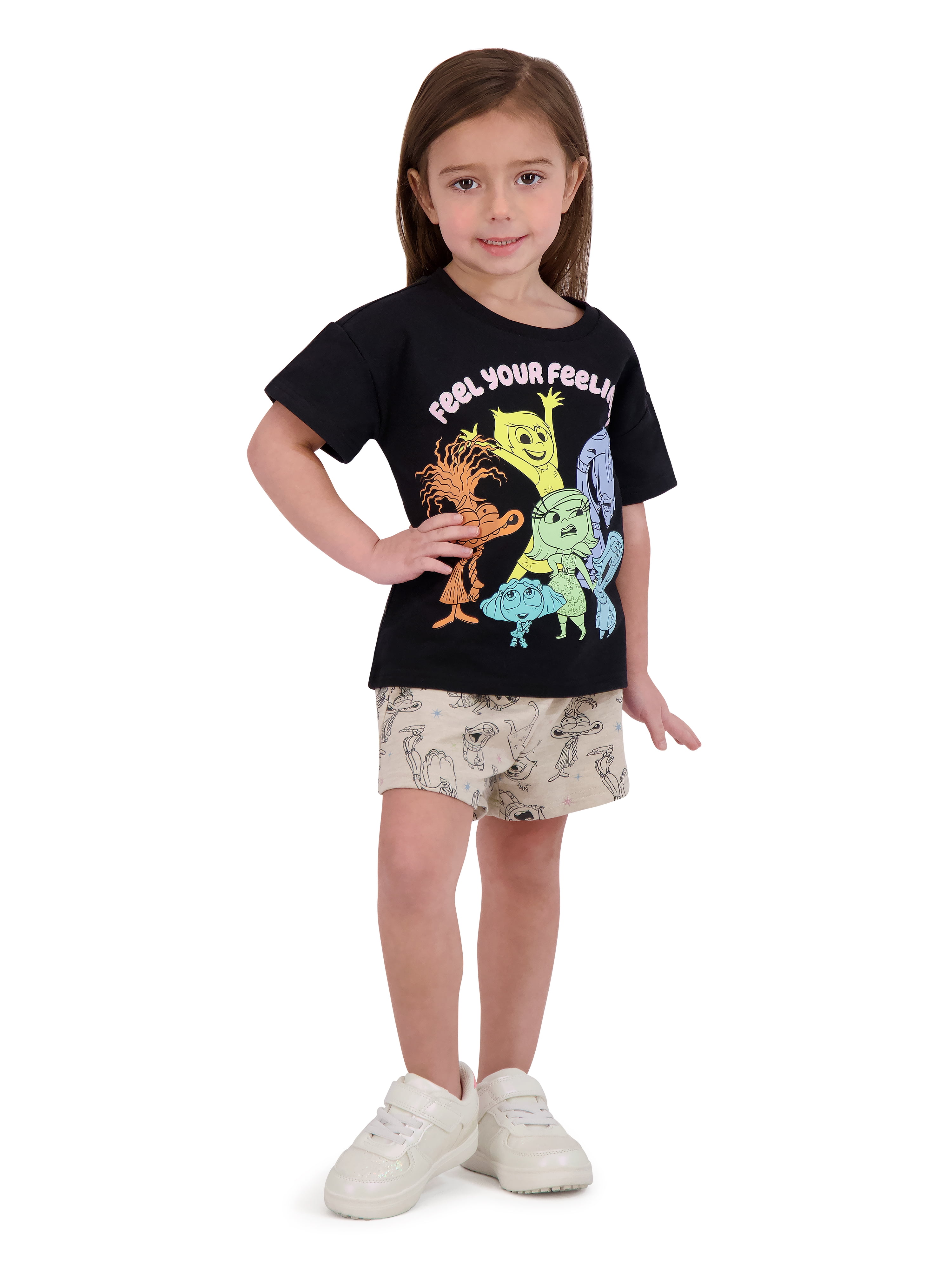 Inside Out 2 Toddler Girl 2 Piece Knit Short Set, Sizes 2T-5T - Walmart.com