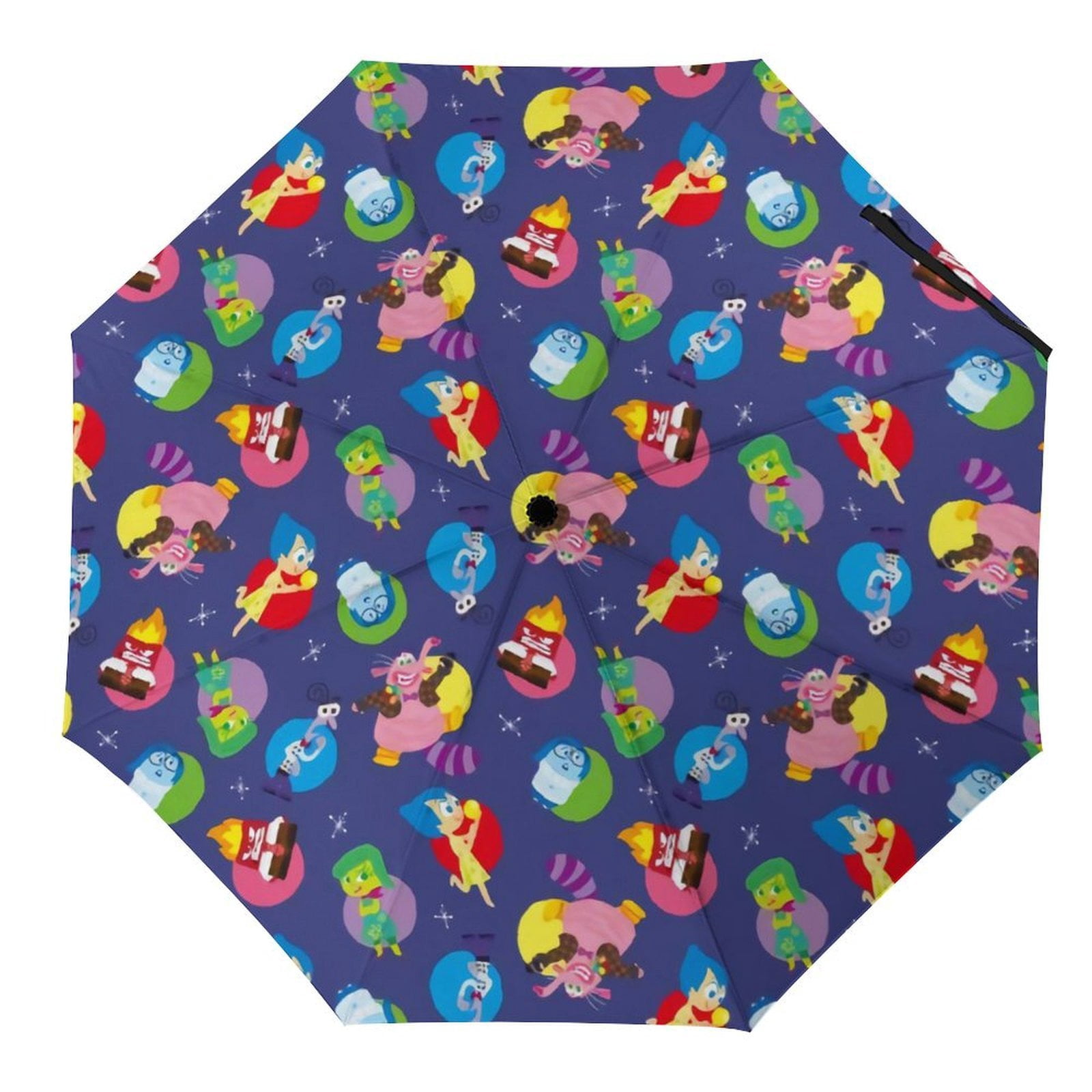 Inside Out 3 Fold Umbrella Automatic Open-close Cartoon UV Resistant ...