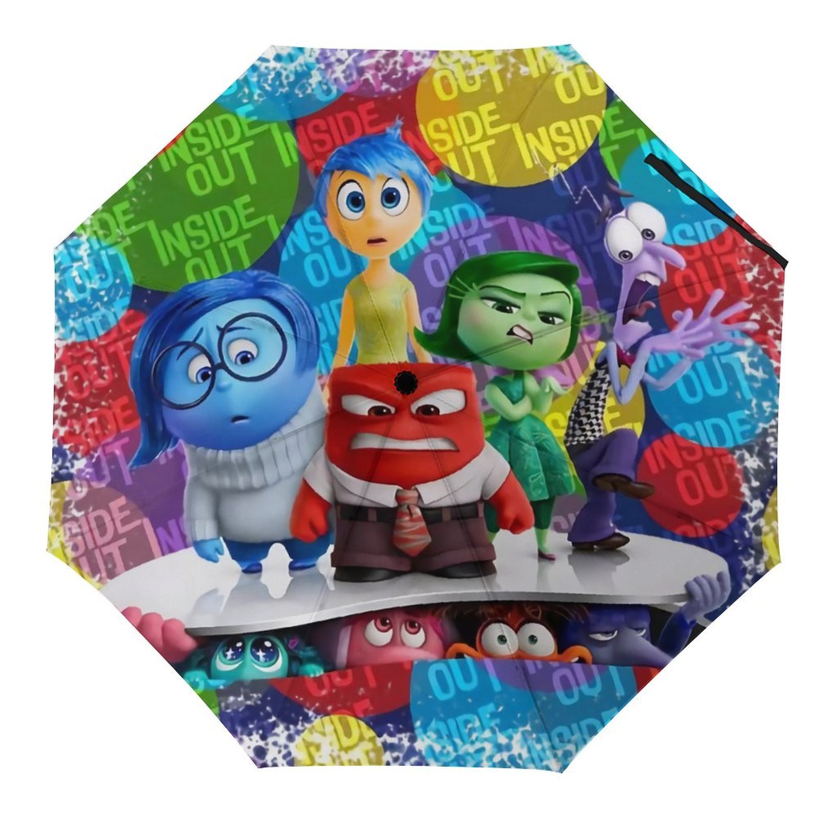 Inside Out 3 Fold Umbrella Automatic Open-close Cartoon UV Resistant ...