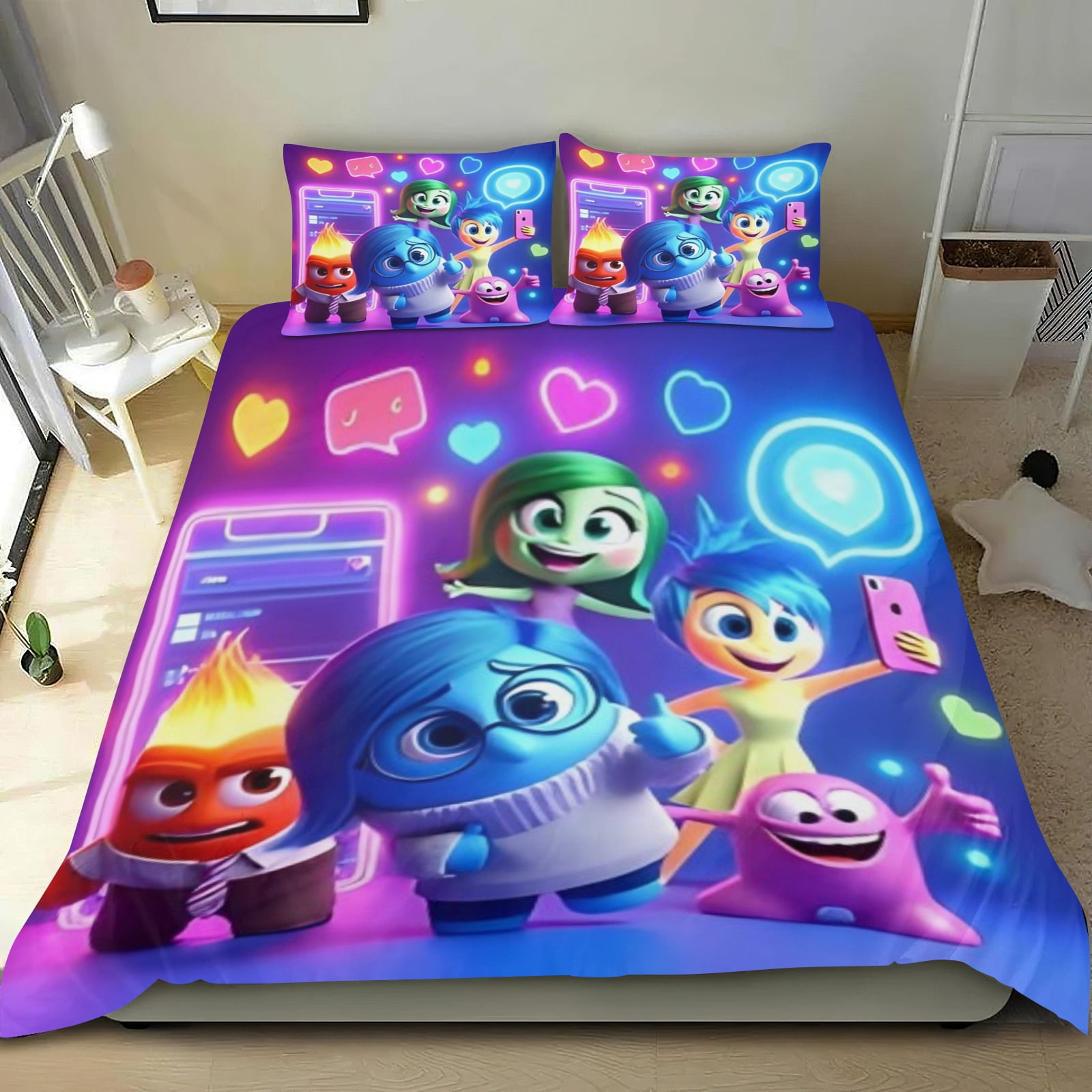 Inside Out 4 thin bedding set has an iconic print,One duvet cover and ...