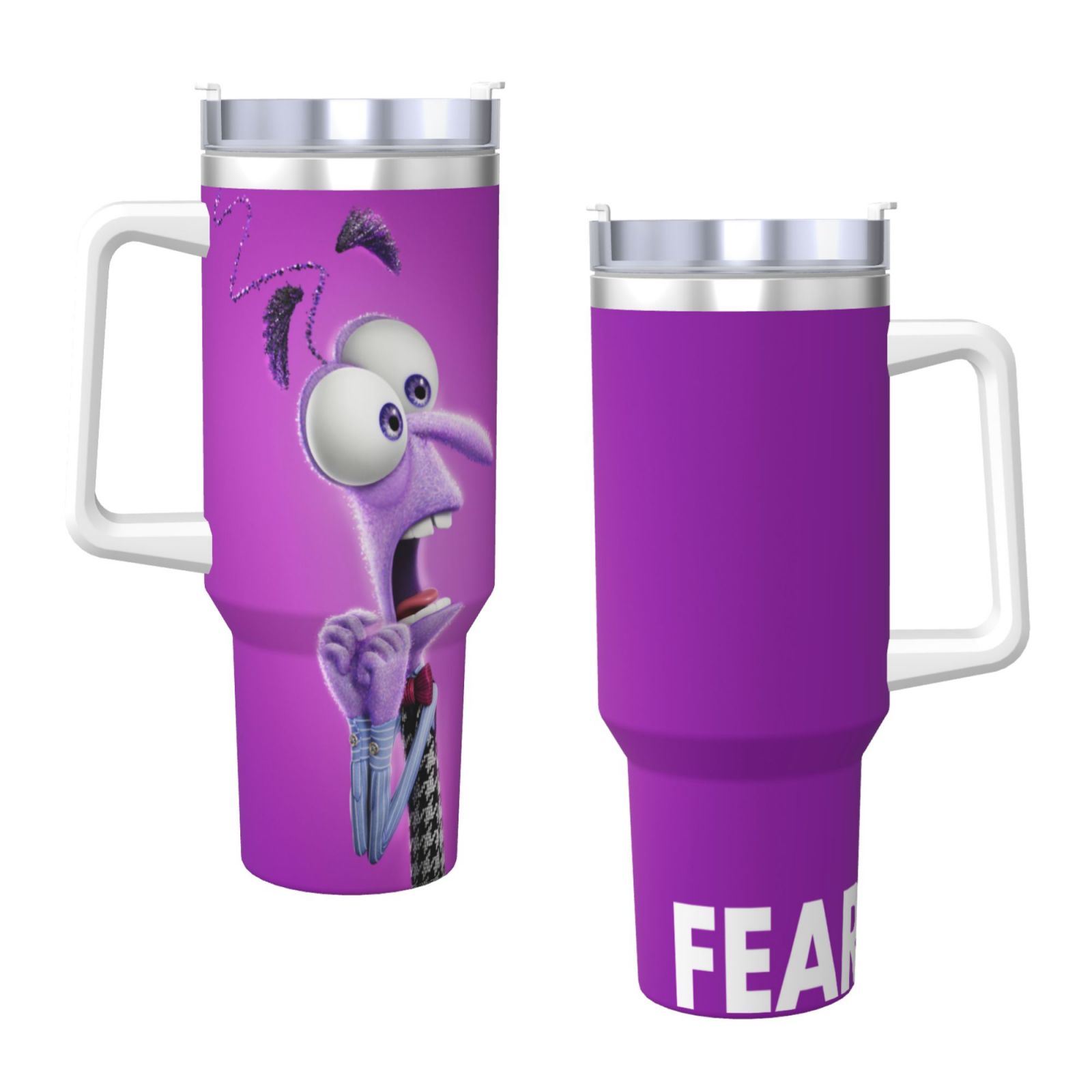 Inside Out 40 Oz Tumbler With Handle And Straw Double Wall Stainless ...