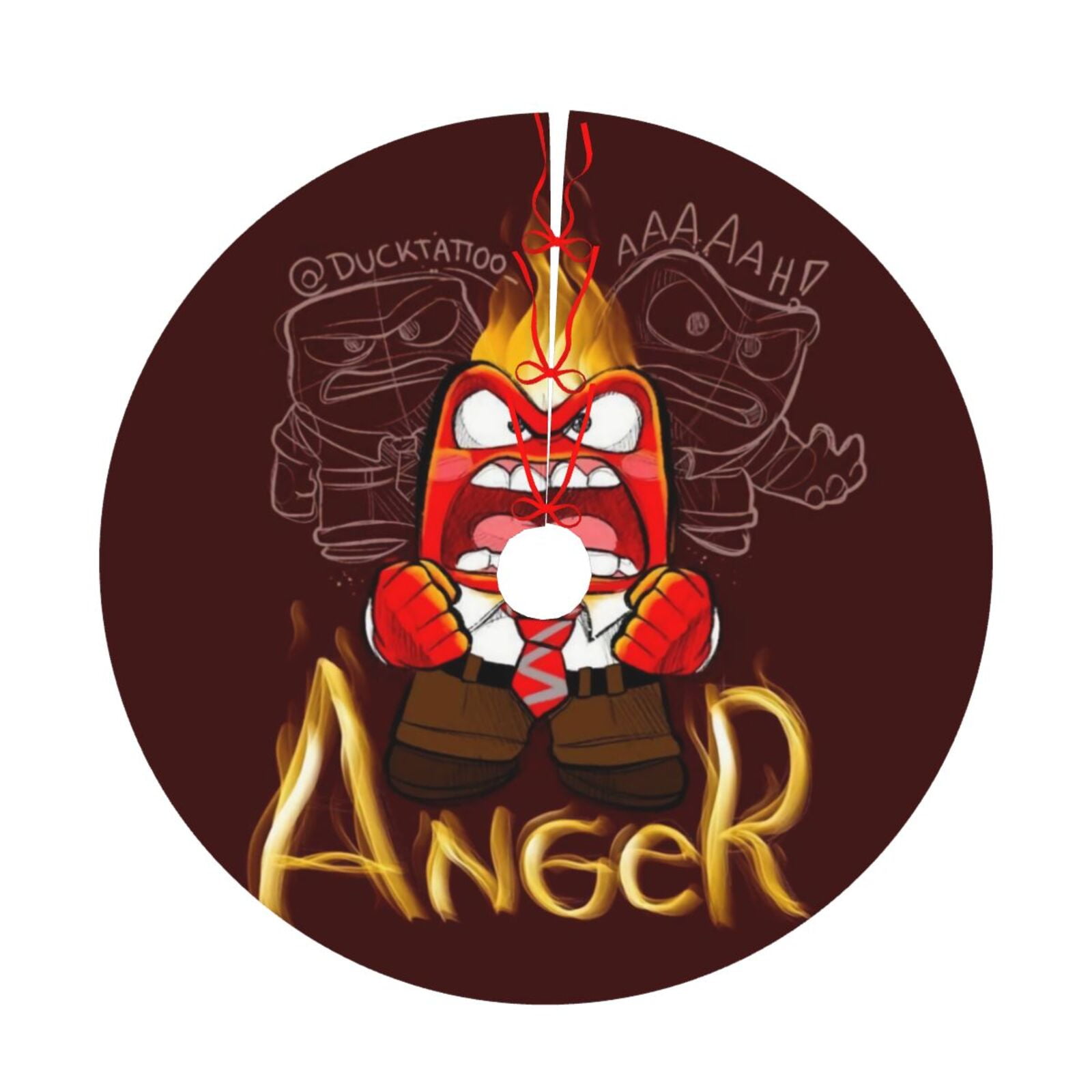 Inside Out Angry Christmas Tree Skirt 30 Inch,Soft and Funny Merry ...
