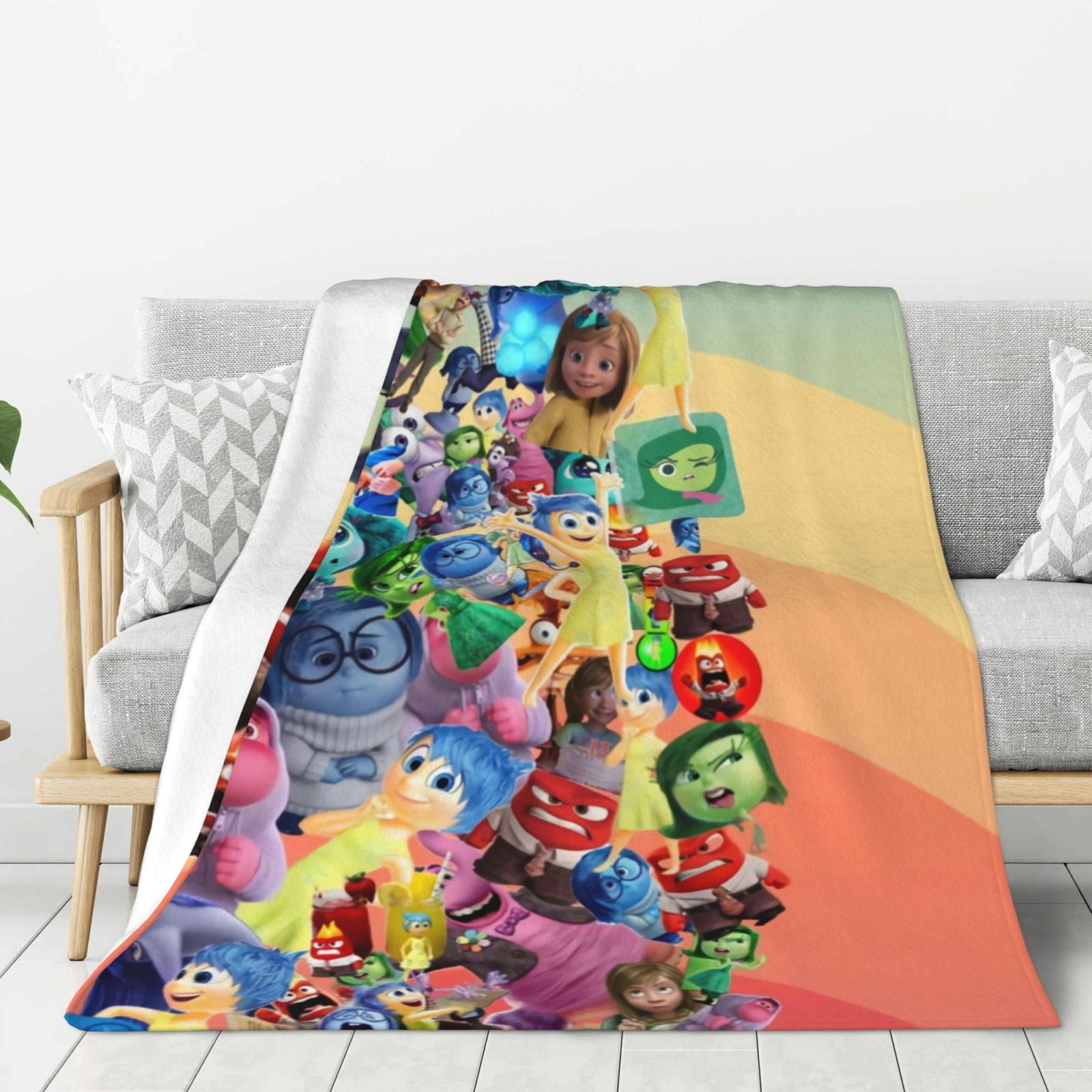 Inside Out Angry Sadness Joy Disgust Disgust Blanket for Couch,Super ...