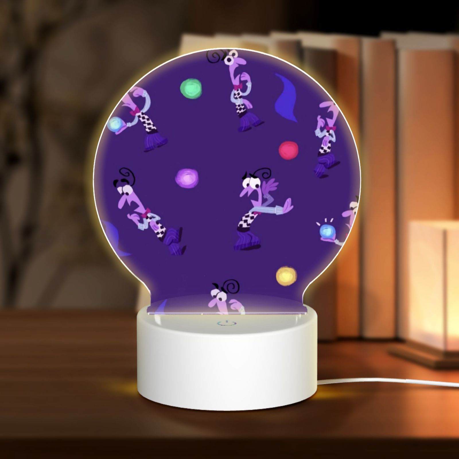 Inside Out Anime Round Acrylic Night Light Is Suitable For Rooms ...