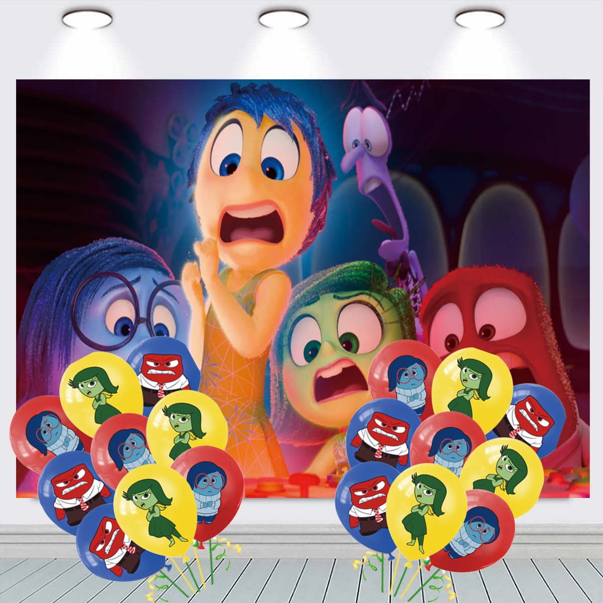 Inside Out Backdrop Banner Balloons Party Decorations Supplies ...
