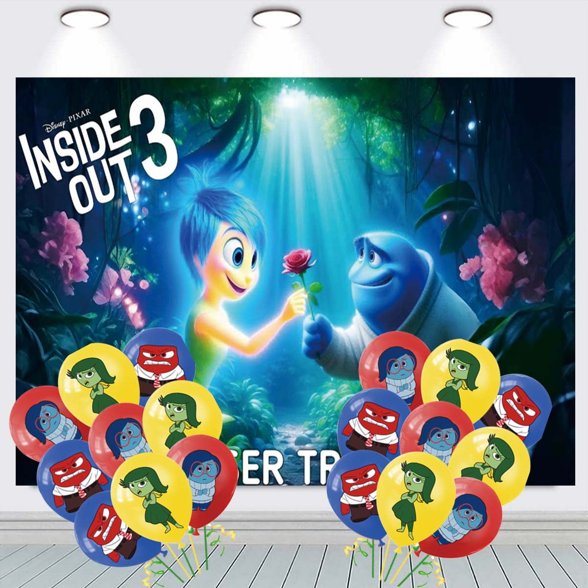 Inside Out Backdrop Banner Balloons Party Decorations Supplies ...
