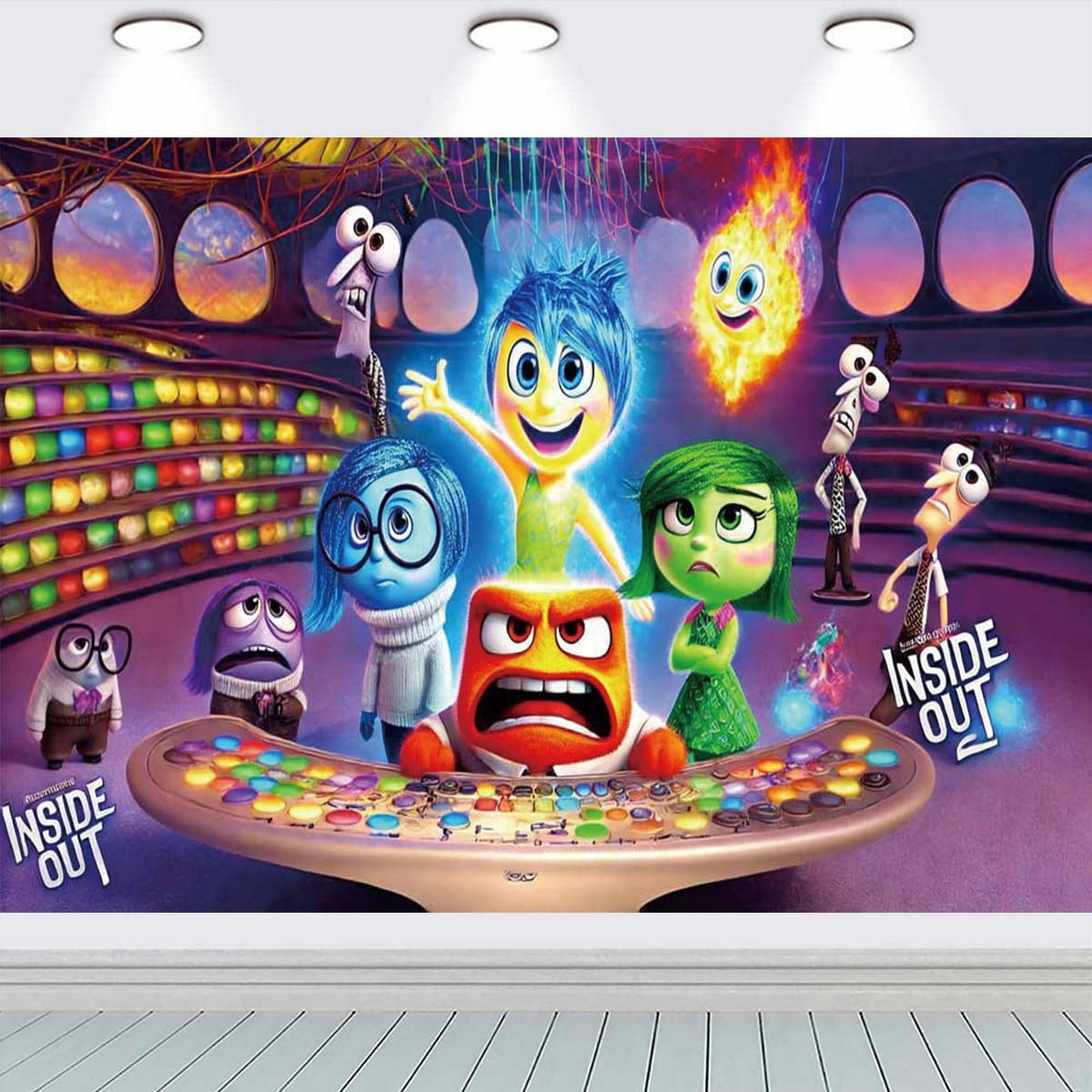 Inside Out Backdrop Banner Party Supplies Poster Movie Theme Background ...