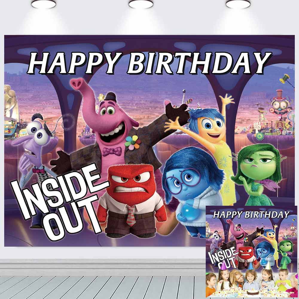 Inside Out Backdrop Banner Party Supplies Poster Movie Theme Background ...