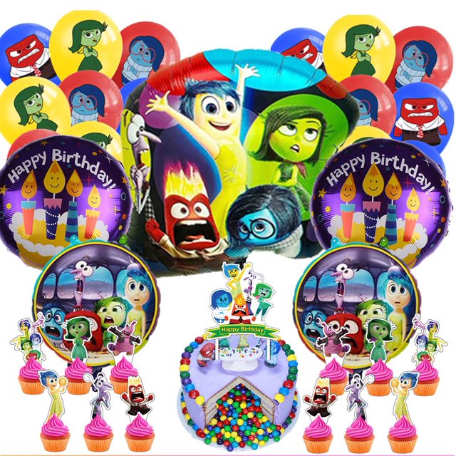 Inside Out Balloons Cake Topper Party Supplies Birthday Set Decorations ...