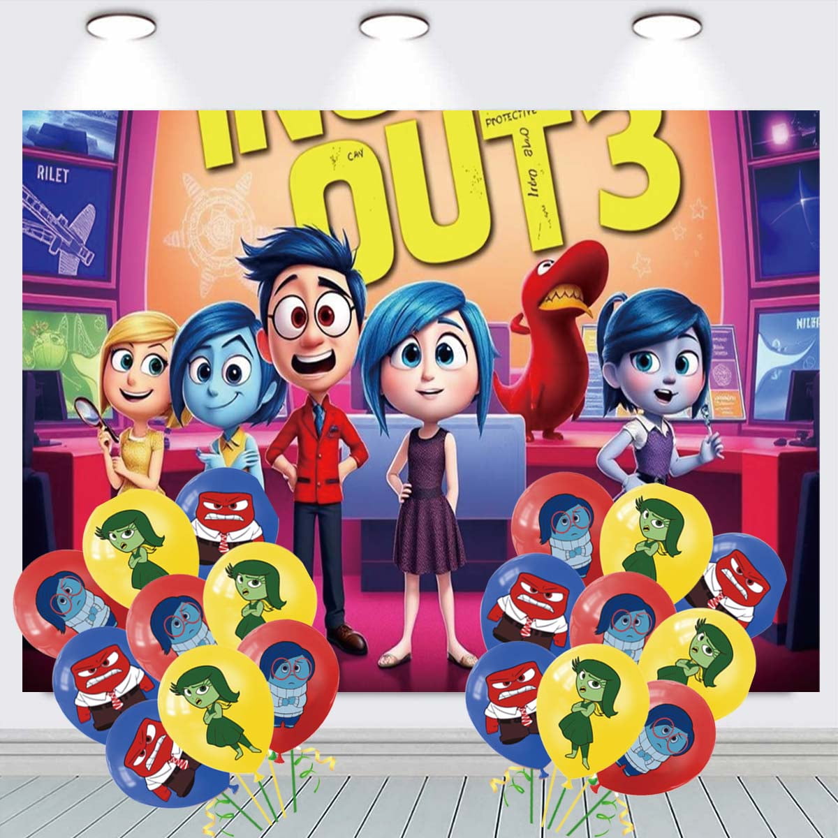 Inside Out Banner Wall Decor Party Decorations Balloons Taspestry ...
