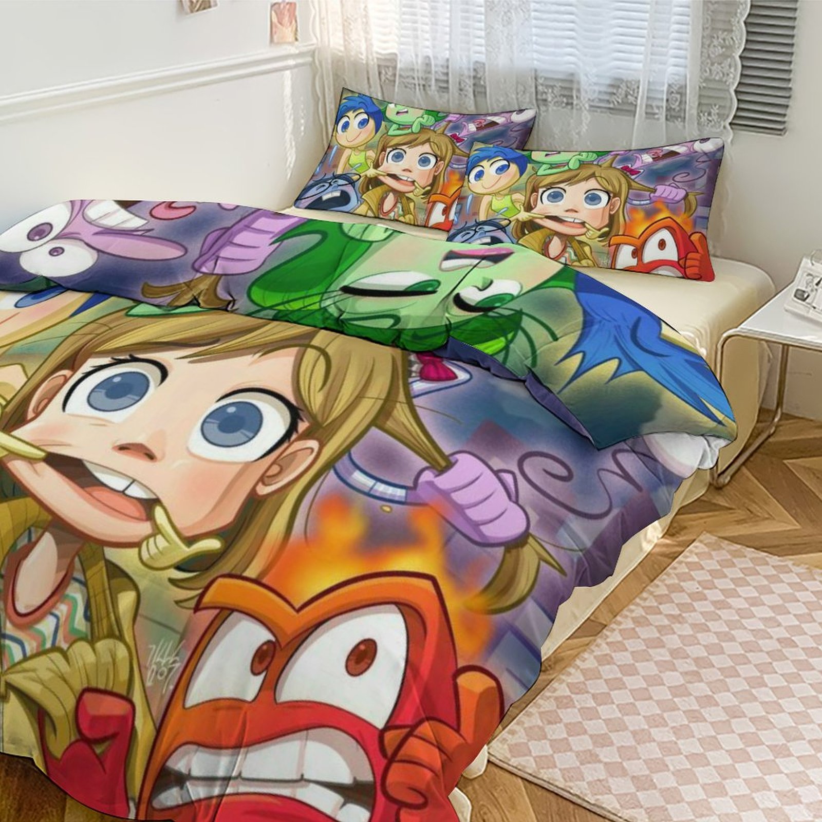 Inside Out Bedding Set 3 Piece Soft Duvet Cover Includes 1 Bed Cover ...