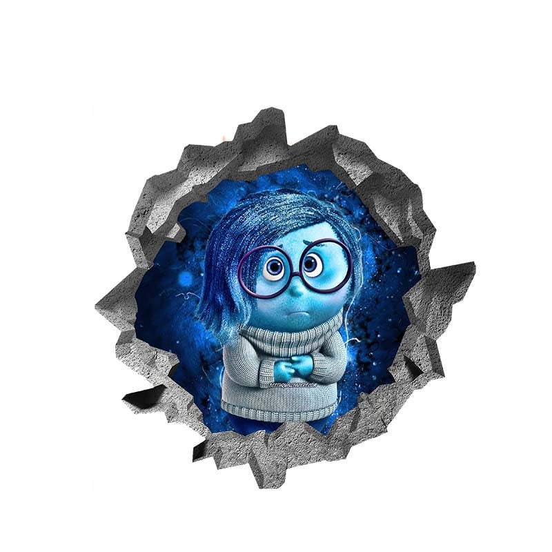 Inside Out Cartoon Theme 3D Wall Decals,Bedroom、Living Room、and Study ...
