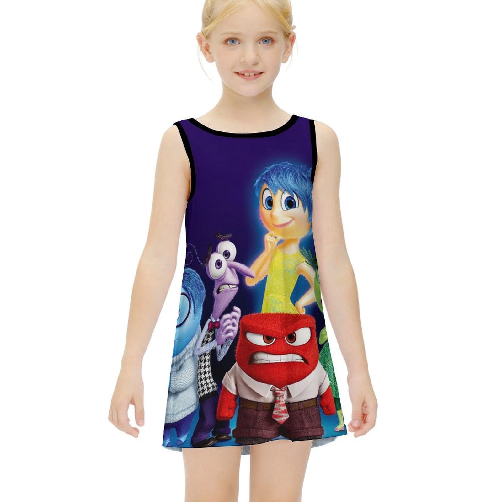 Inside Out Characters Children's Sleeveless Dress 3D Printed Classical ...