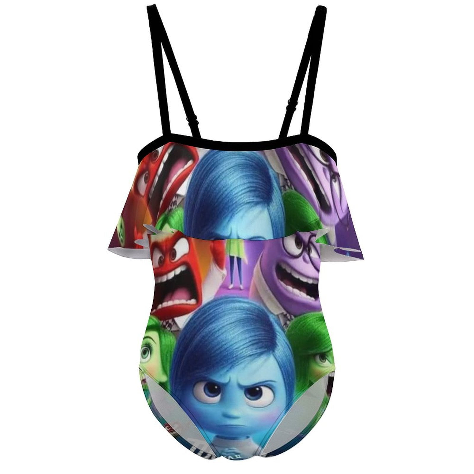 Inside Out Children's Swimsuit Adjustable Off Shoulder Ruffle Swimwear ...