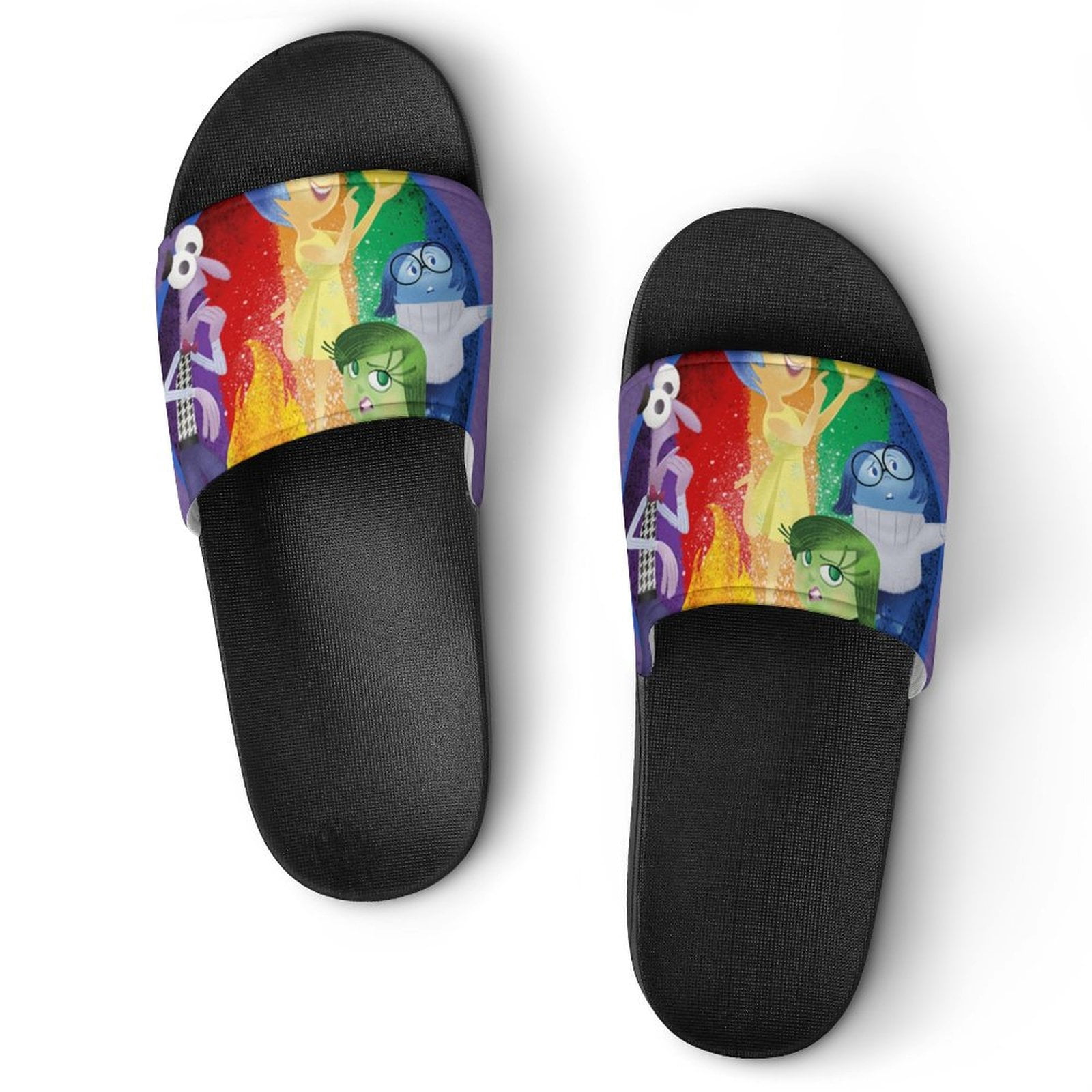 Inside Out Colorful Circle of Emotions Beach Sandals for Men and Women ...