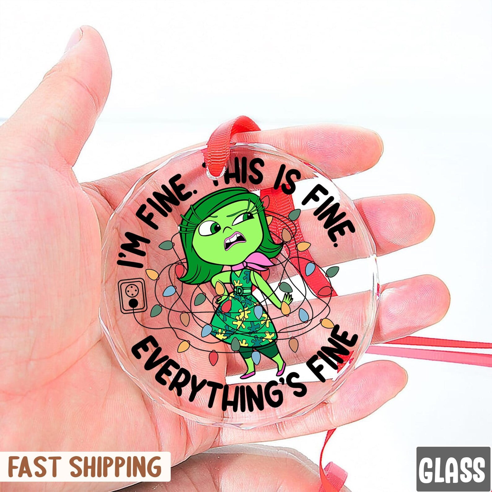Inside Out Disgust Ornament – I’m Fine Lights Tangled Holiday Gift ...