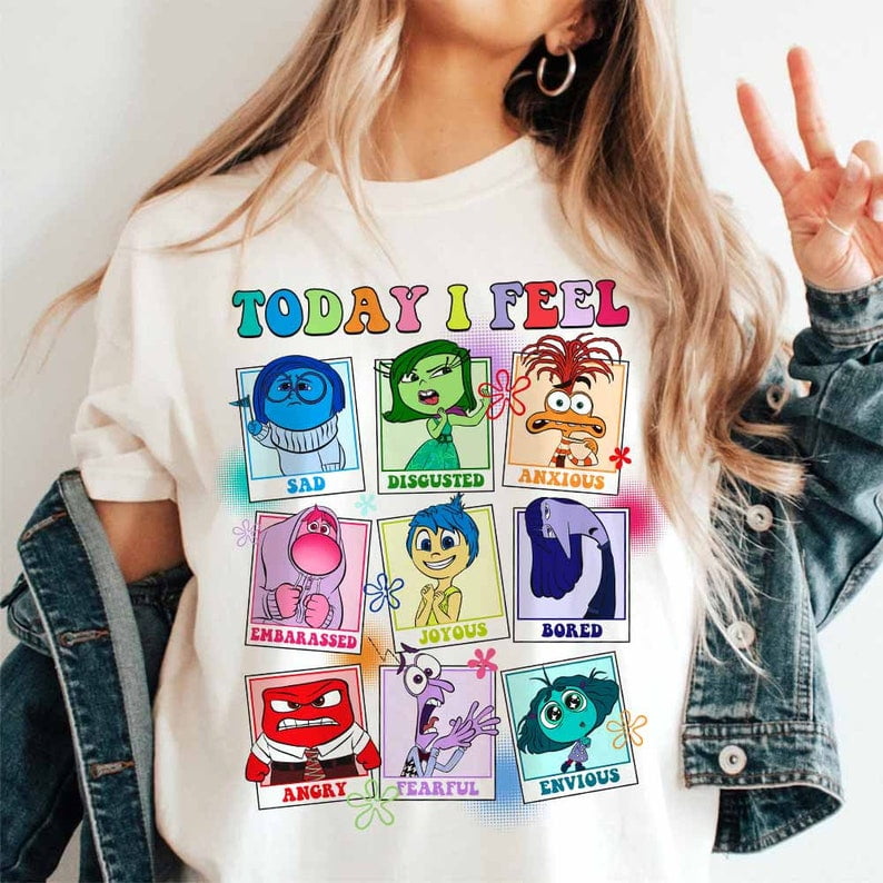 Inside Out Emotions Characters T-shirt, Inside Out 2 Character Tee ...