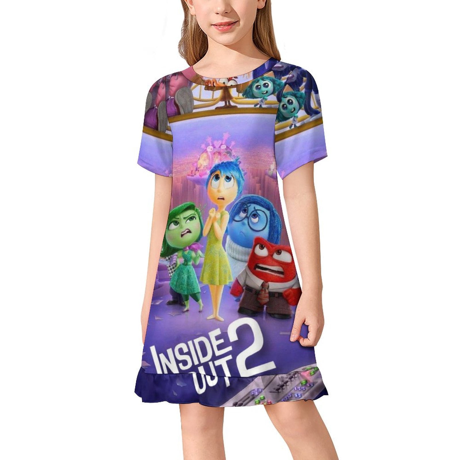 Inside Out Girls Short Sleeve Dress Soft Cute Designs Dresses Casual T ...
