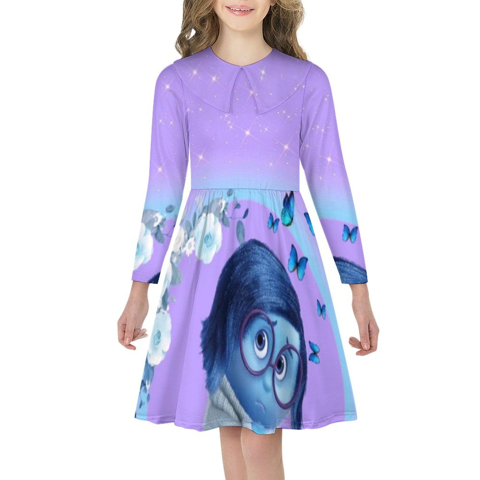 Inside Out Girls long sleeve cartoon autumn and winter dress 160CM ...