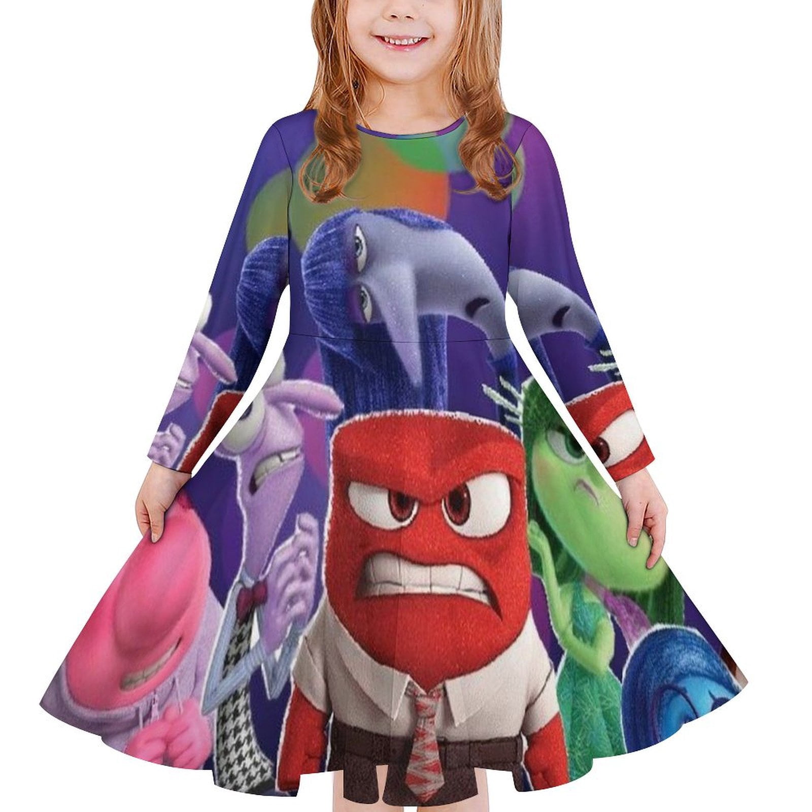 Inside Out Girls long sleeve cartoon autumn and winter dress 2XL ...