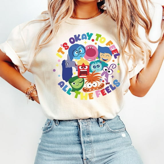 Inside-Out It’s Okay To Feel All The Feels Graphic Tee Therapy Shirt ...