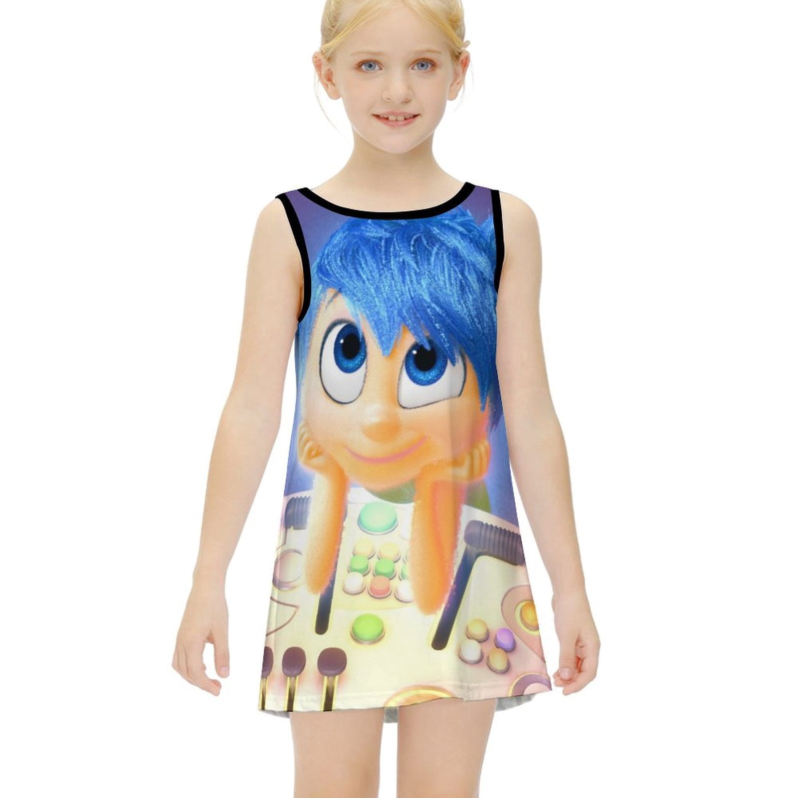 Inside Out Joy Children's Sleeveless Dress 3D Printed Classical Casual ...