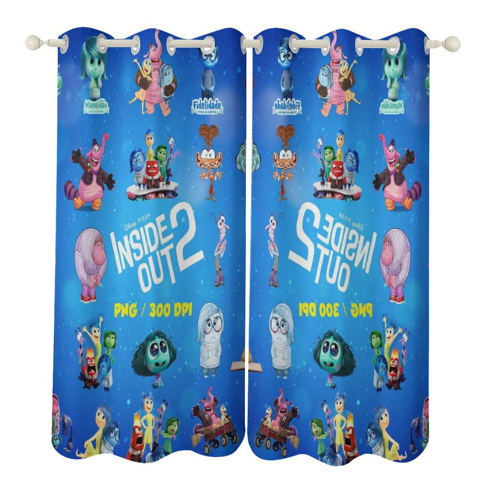 Inside Out Kids Curtains 52 X 72 Inch,Cartoon Blackout Curtains,Daycare Preschool Classroom ...