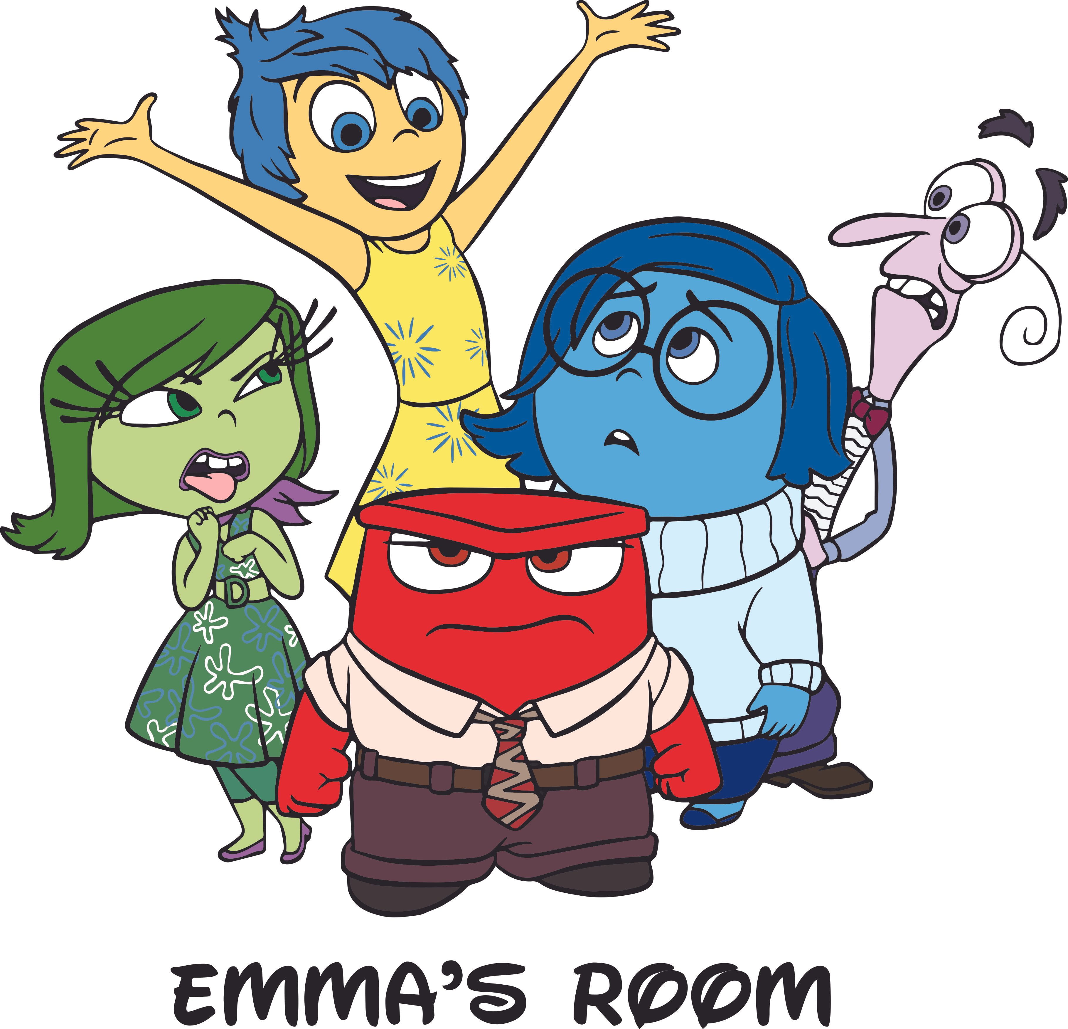 Inside Out Movie Characters Cartoon Customized Wall Decal - Custom ...