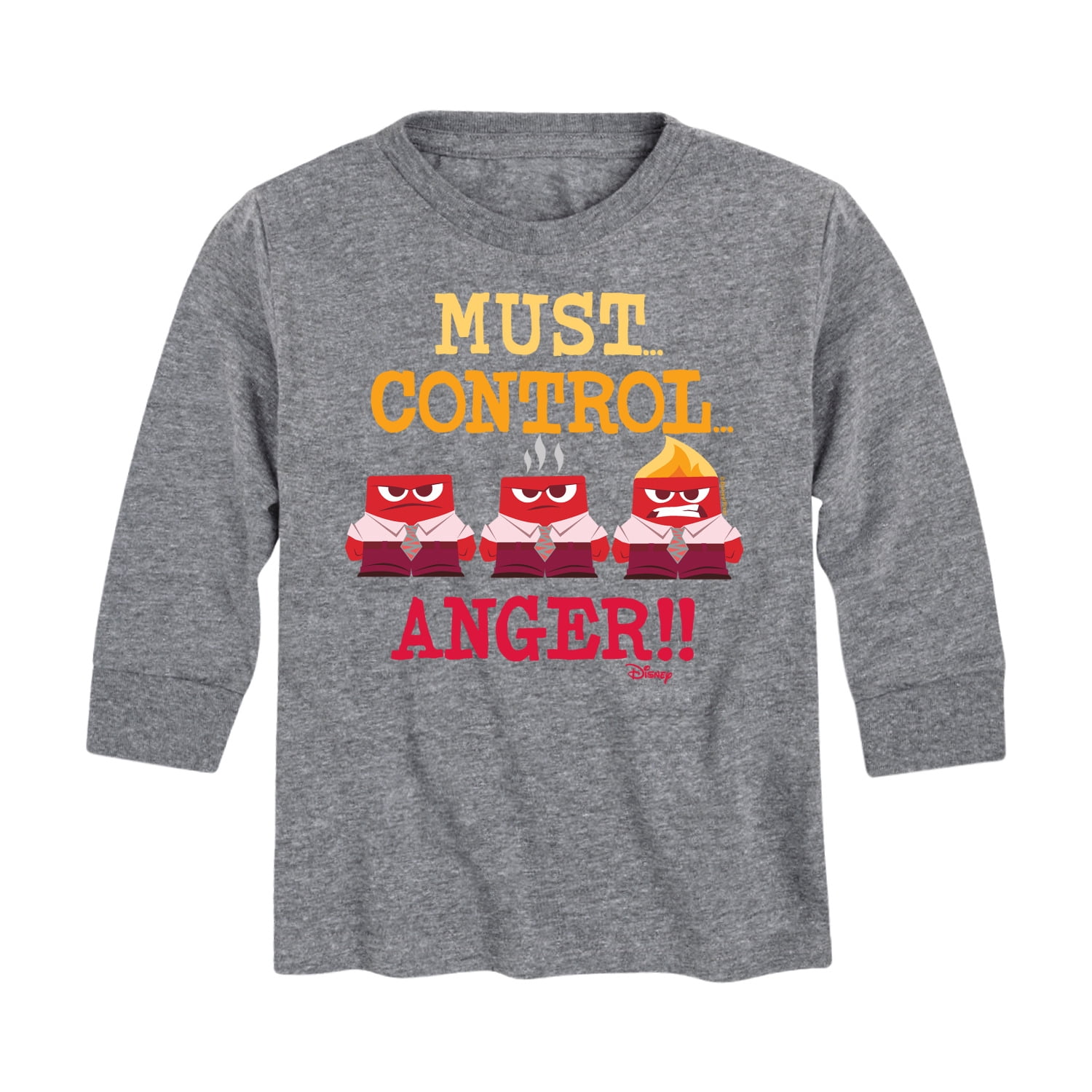 Inside Out - Must Control Anger - Toddler And Youth Long Sleeve Graphic ...