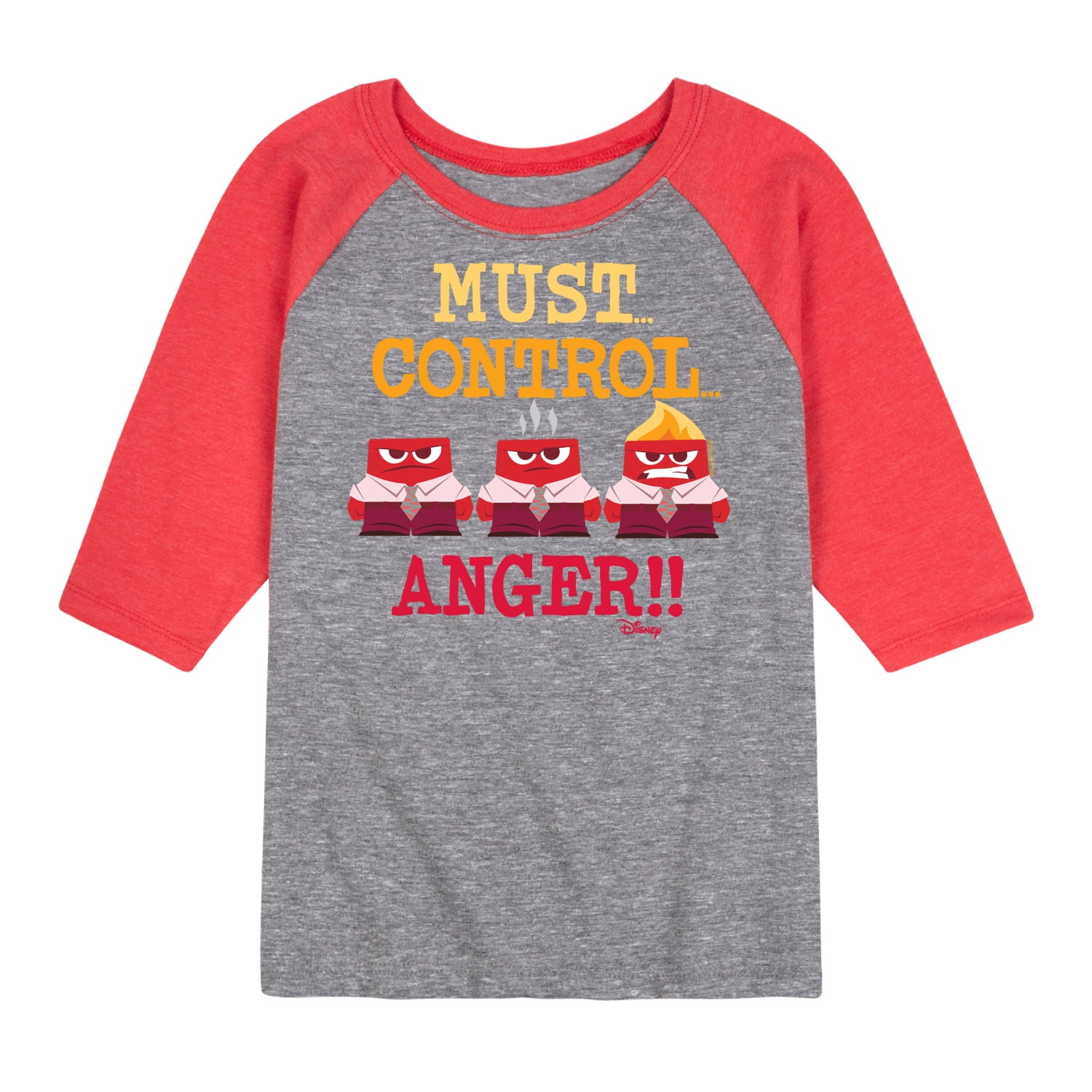 Inside Out - Must Control Anger -Toddler And Youth Raglan Graphic T ...