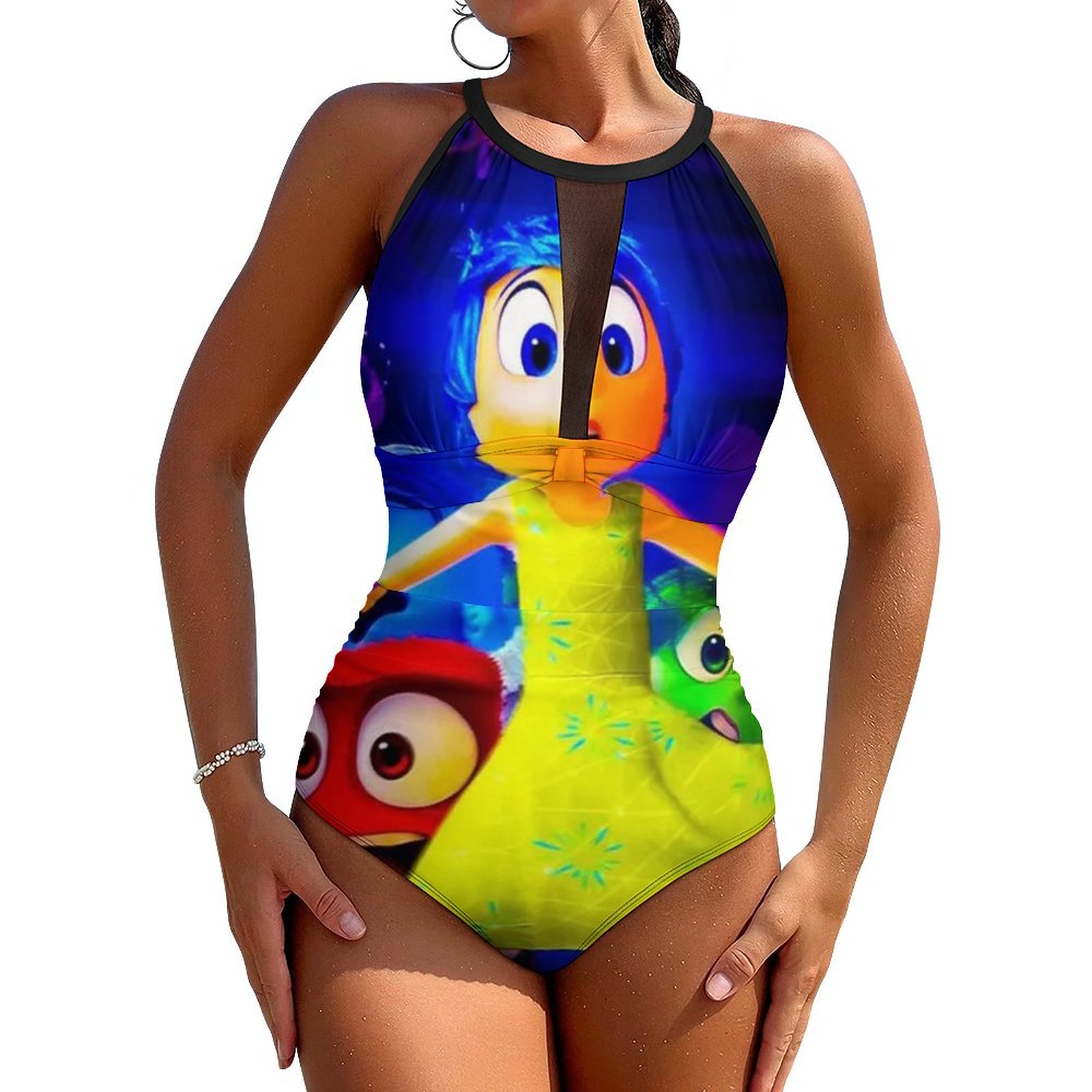 Inside Out One-Piece Swimwear Sexy Mesh Monokini Swimsuit with ...