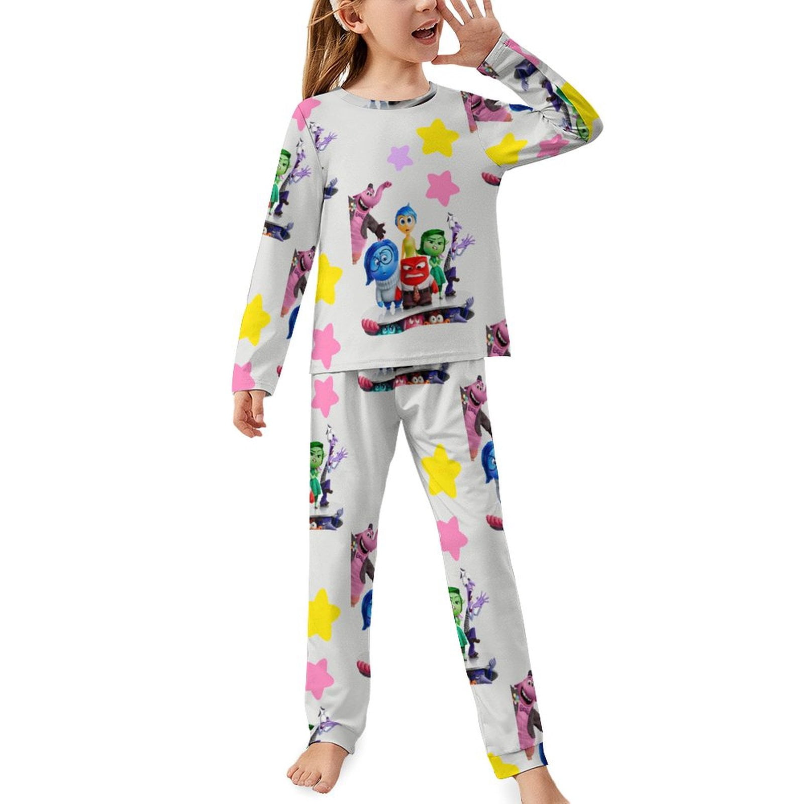 Inside Out Pajamas for Girls 2-Piece Soft Long Sleeve & Pants PJ Set ...