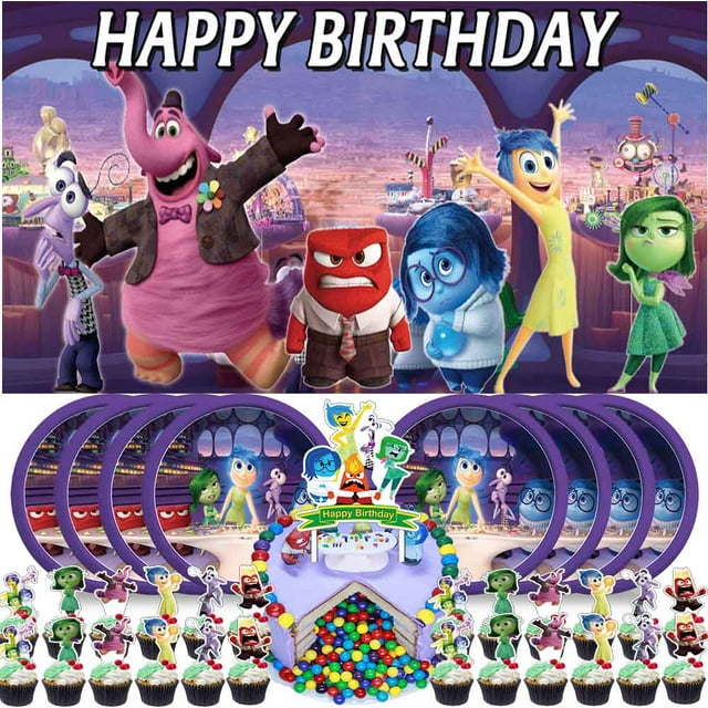 Inside Out Party Supplies Birthday Decorations Plates Banner Kids Cake ...