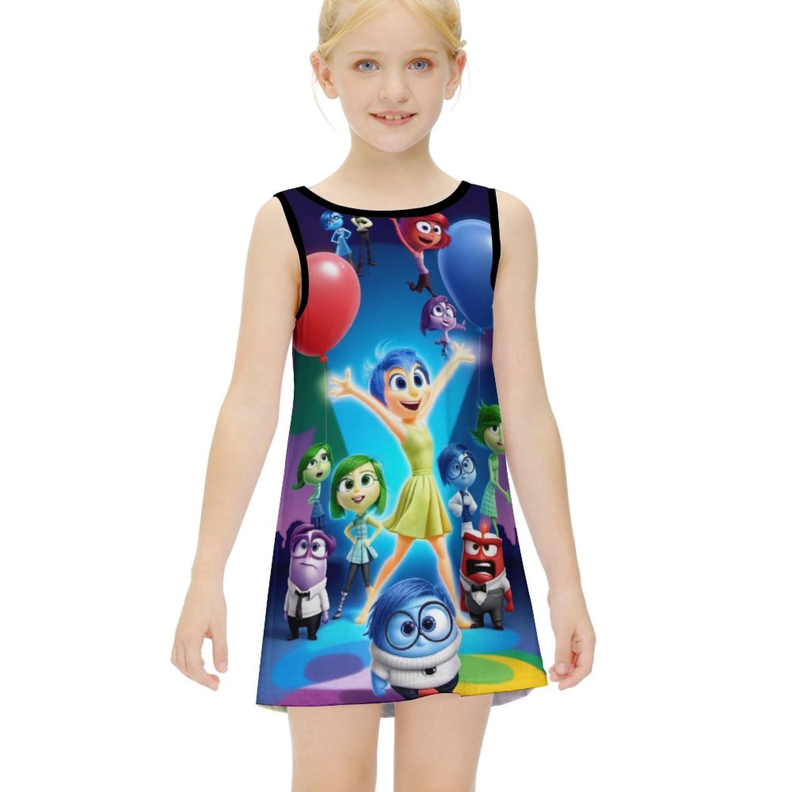 Inside Out Poster Children's Sleeveless Dress 3D Printed Classical ...