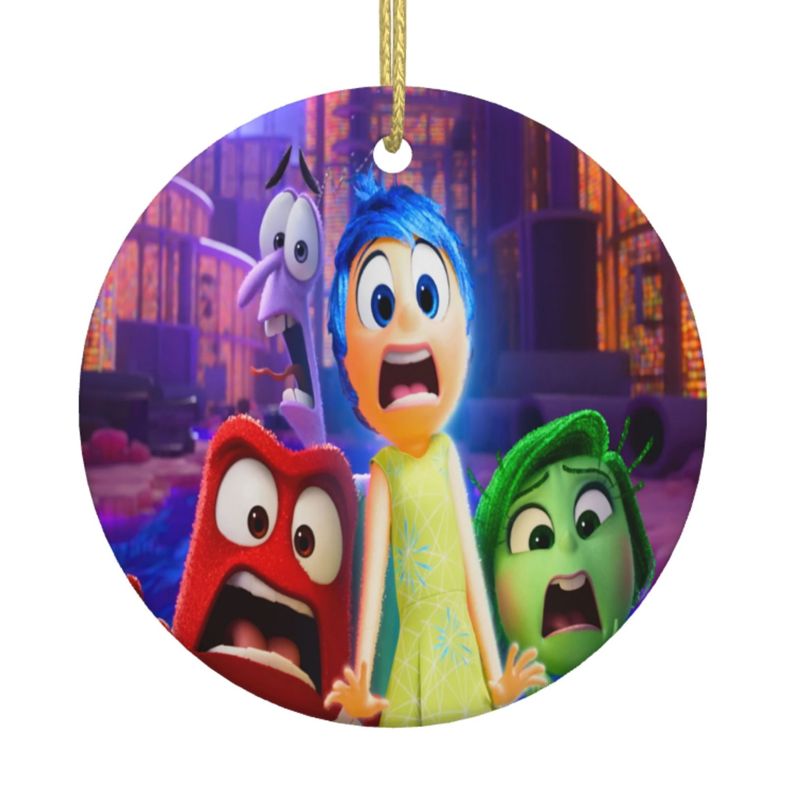 Inside O-u Round Ceramic Pendant Christmas Decoration Holiday with Gold ...